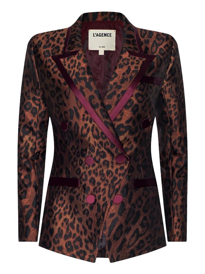 L'AGENCE kyomi leopard-print blazer